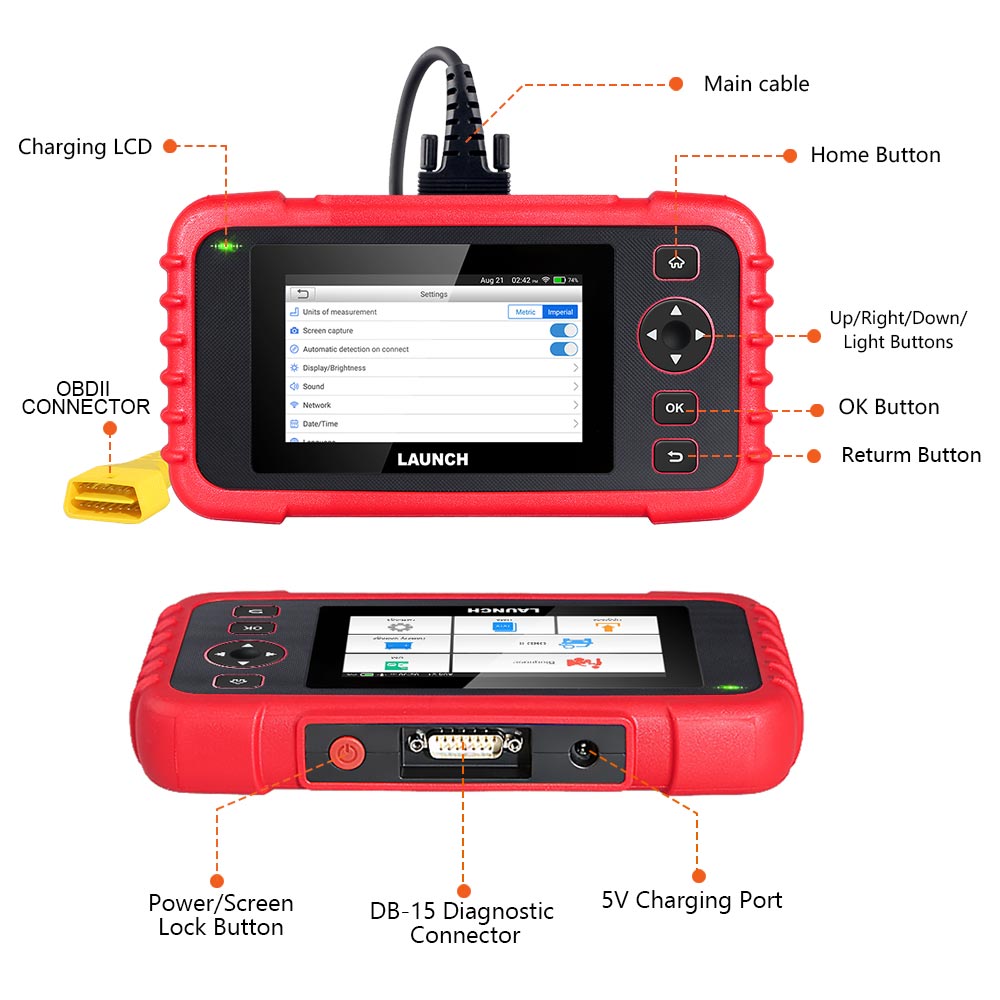 LAUNCH CRP123X OBD2 Code Reader for Engine Transmission ABS SRS ...