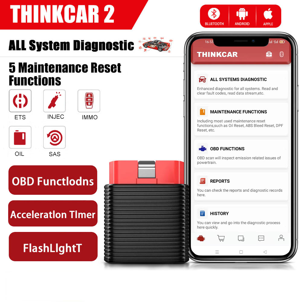 ThinkCar 2 ThinkDriver Bluetooth Full System OBD2 Scanner for iOS ...