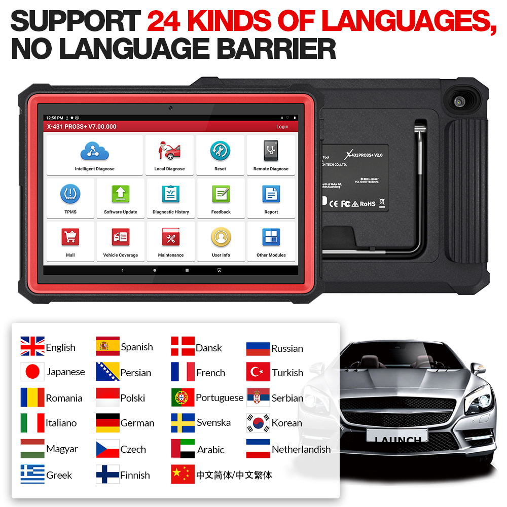 LAUNCH X431 Pro3s Plus 10.1" OBD2 Diagnostic Scanner ECU Coding and GIII X-PROG 3 Vehicle ...