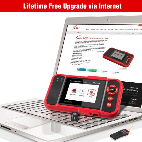 Launch CRP123 4 System Automotive Diagnostic Tool for Engine/ ABS/ SRS ...
