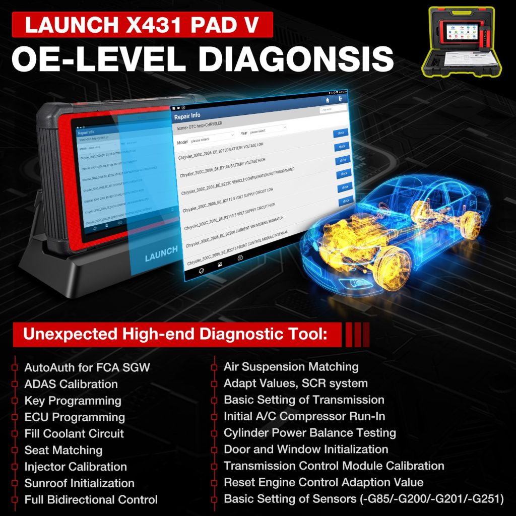 Launch X431 PAD V with SmartBox 3.0 Automotive Diagnostic Tool Support ...