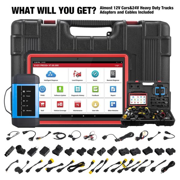 Launch X431 PRO3S+HDIII Auto Professional Diagnostic Tools Work 12V Car& 24V Truck Full systems ...