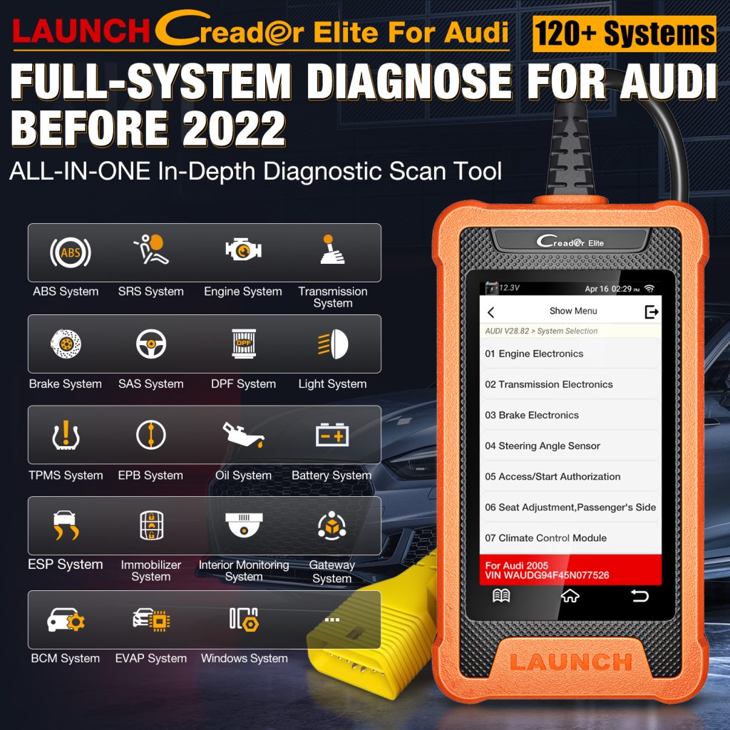 LAUNCH X431 Creader Elite For Audi Professional Full System Diagnostic ... LAUNCH X431 Creader Elite For Audi Professional Full System Diagnostic ...