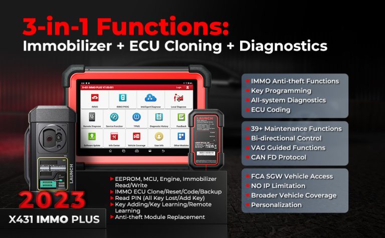 Launch X431 IMMO Plus Programmer with XPROG3 MCU3 Adapter and SI KEY Smart Key Emulator - launch ...