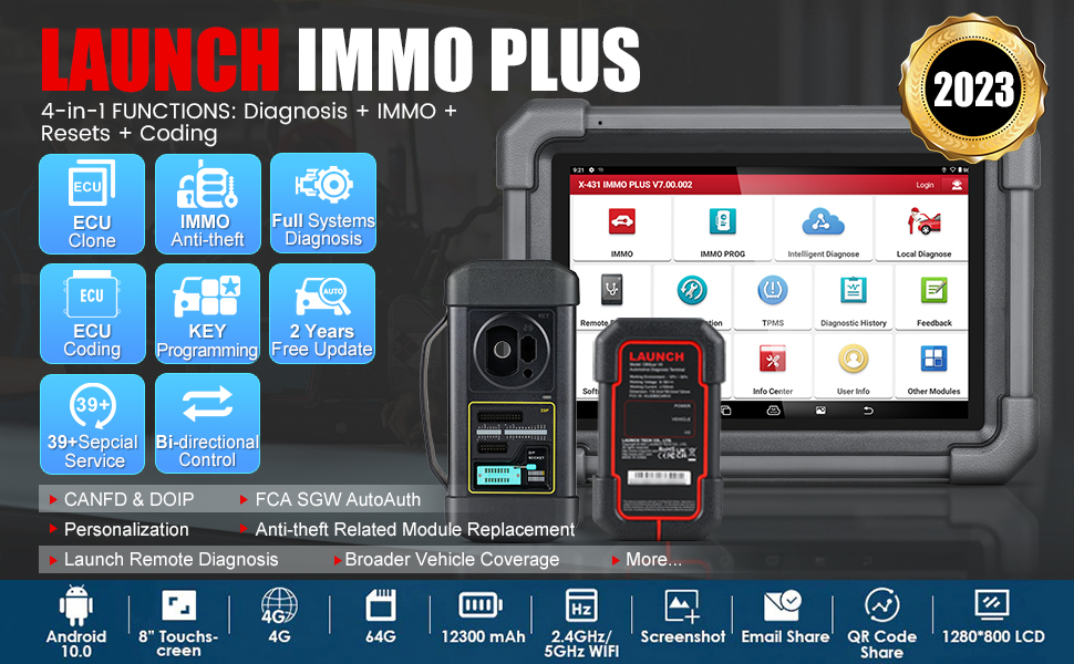 2023 Launch X431 IMMO Plus Key Programmer 3-in-1 IMMO Clone Diagnostics ...