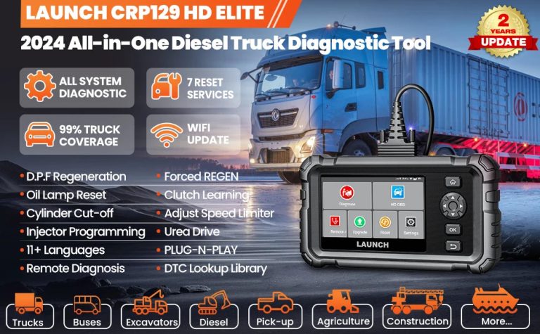 LAUNCH CRP129 HD Elite 24V Heavy Duty Truck All Systems Diagnostic ...