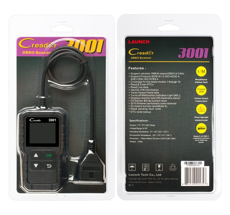 Original Launch Creader 3001 OBDII / EOBD Code Scanner Support ...