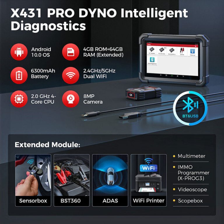 Launch X431 PRO DYNO Bidirectional Diagnostic Scanner Support 37 ...