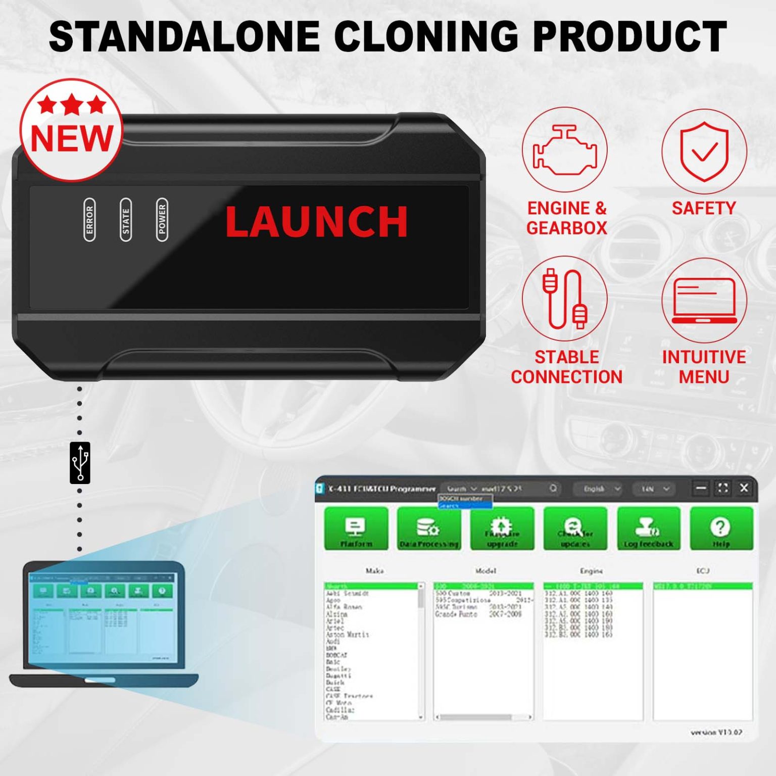 2026 Launch X-431 ECU & TCU Programmer Standalone Cloning Device for ...