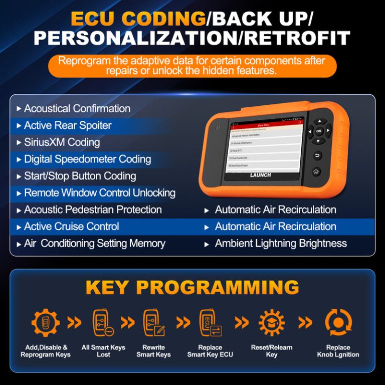 LAUNCH Creader Elite 2.0 BBA Bi-Directional OBD2 Scanner for BMW Mercedes-Benz Volkswagen VW ...