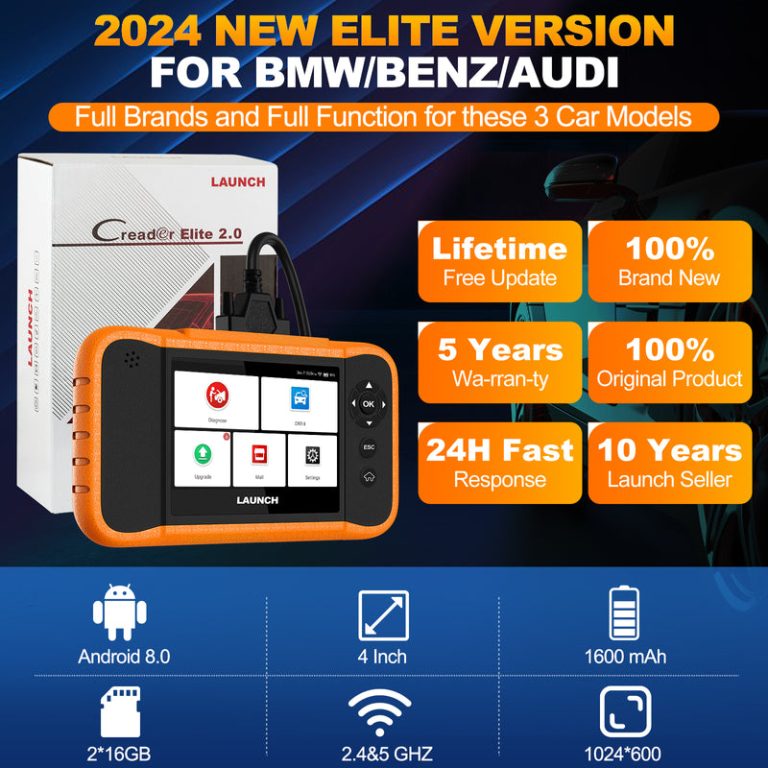 LAUNCH Creader Elite 2.0 BBA Bi-Directional OBD2 Scanner for BMW Mercedes-Benz Volkswagen VW ...