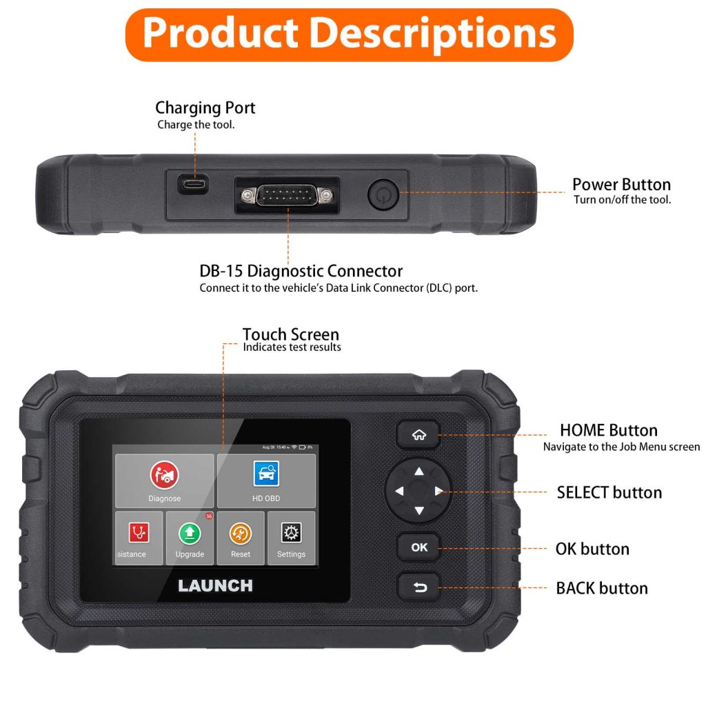 LAUNCH CRP129 HD Elite 24V Heavy Duty Truck All Systems Diagnostic ...