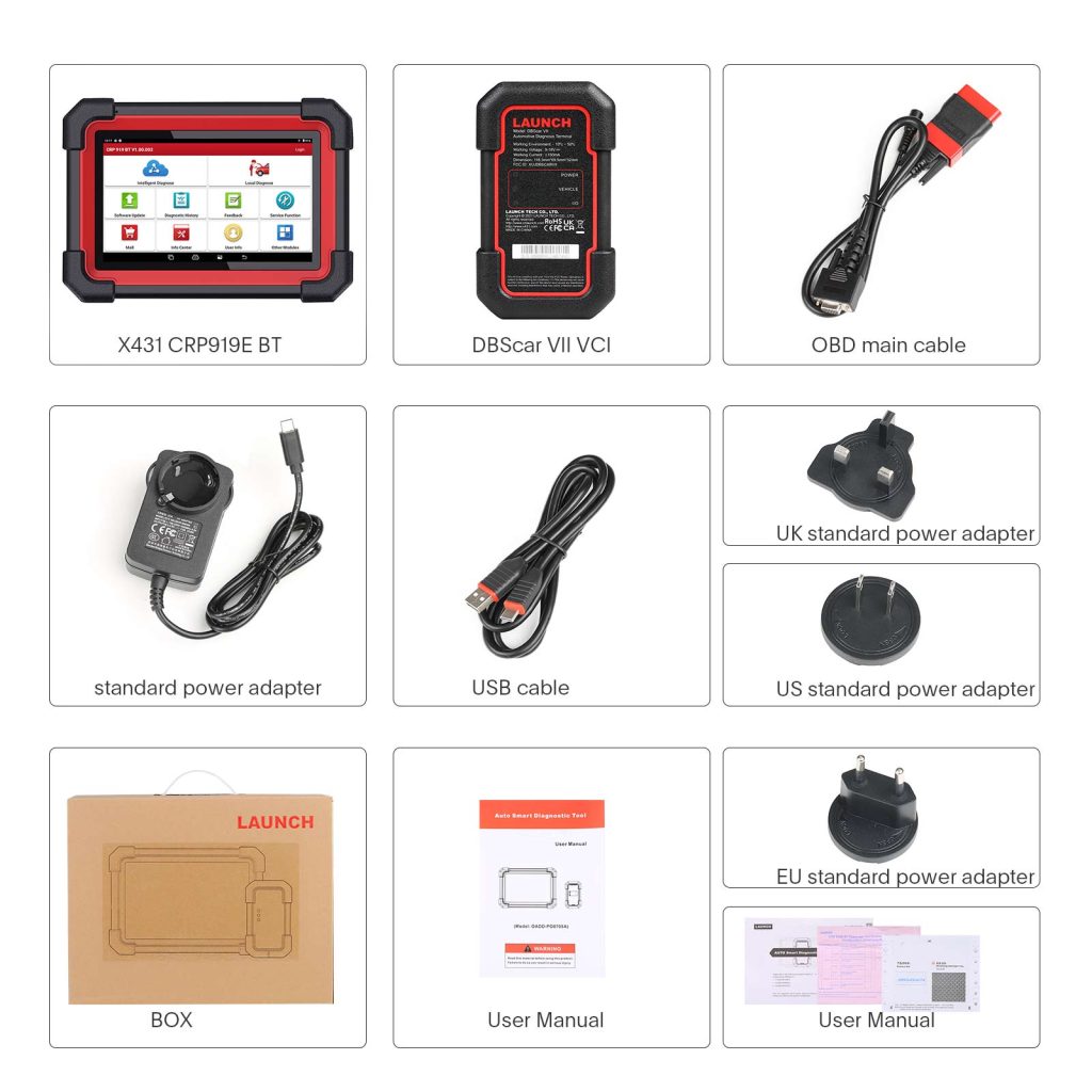 LAUNCH X431 CRP919E BT Car Diagnostic Tool Auto OBD OBD2 Scanner Active ...