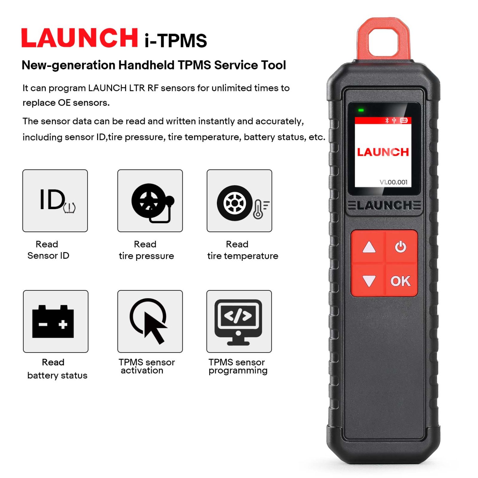 2024 Launch i-TPMS Handheld TPMS Service Tool Can be Binded with X-431 ...