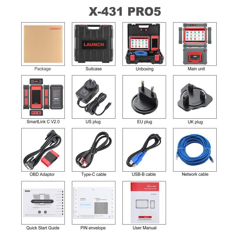 LAUNCH X431 PRO5 Smartlink Car Diagnostic Tools with Heavy Duty Truck ...